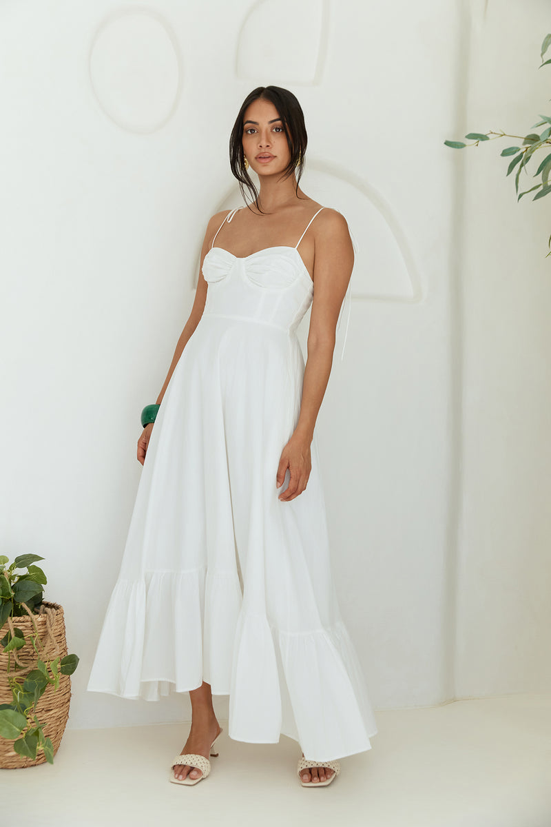 By Your Side Maxi Dress White | Fortunate One
