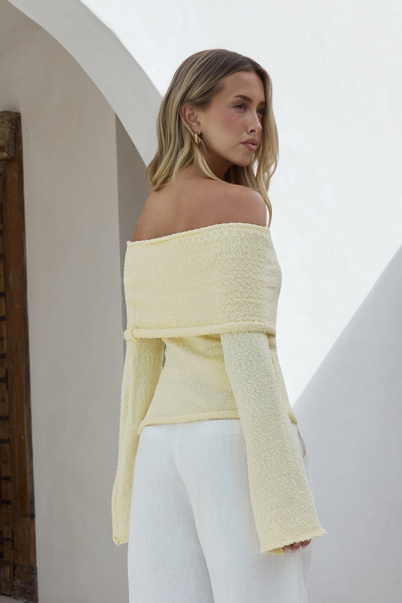 First Class Fantasy Off Shoulder Top Yellow | Fortunate One