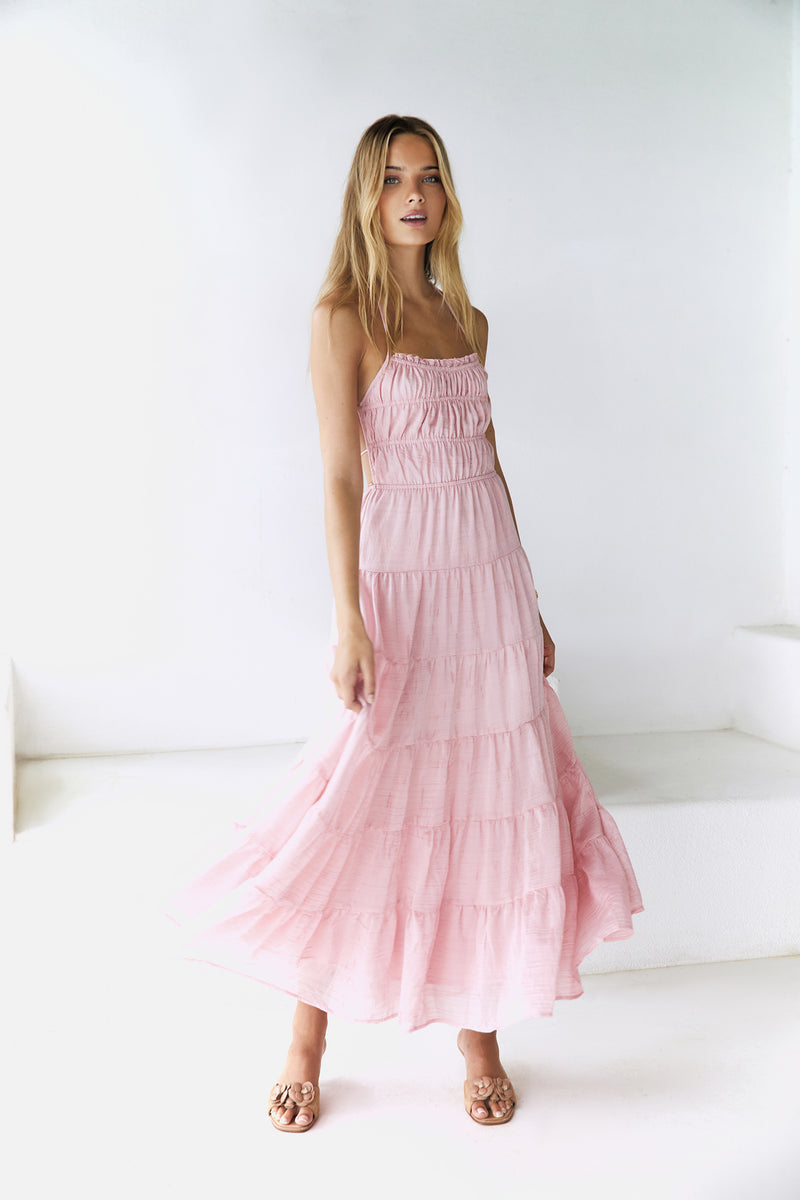 Renaissance Art Maxi Dress Pink | Fortunate One