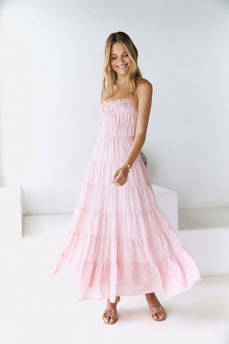 Renaissance Art Maxi Dress Pink | Fortunate One
