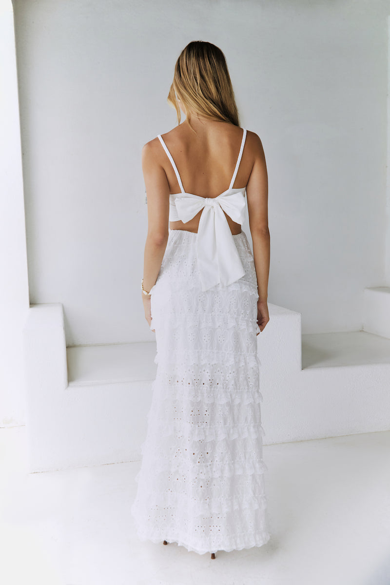 Spirit Flourish Maxi Dress White | Fortunate One