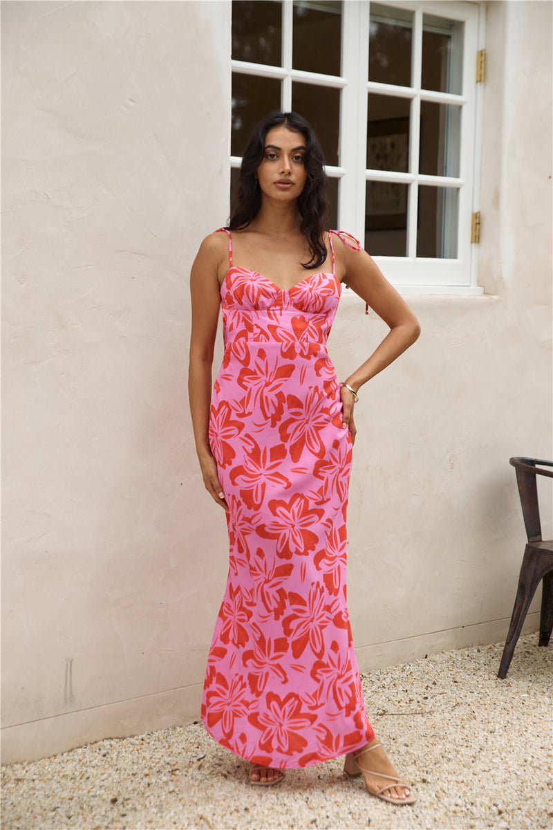 Majorca Memories Maxi Dress Pink | Fortunate One