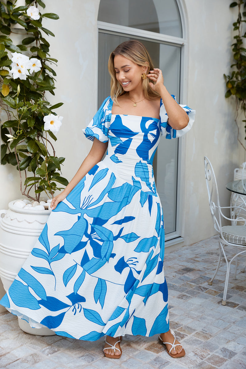 Set The Tone Maxi Dress Blue | Fortunate One
