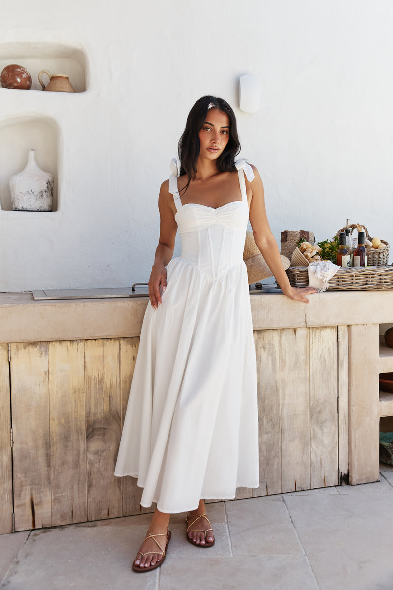 December Dawn Midi Dress White | Fortunate One