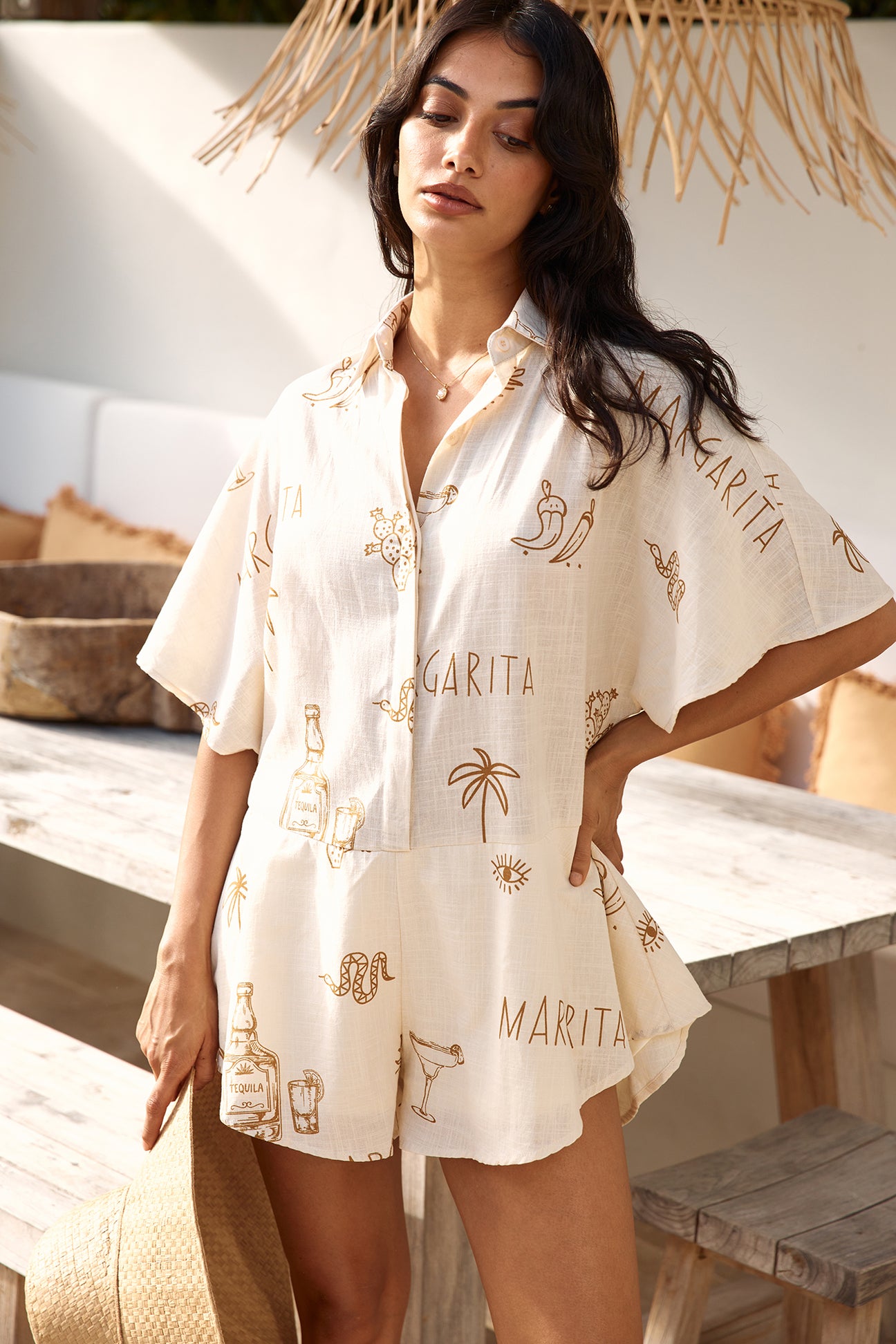 Muy Caliente Romper Beige | Fortunate One