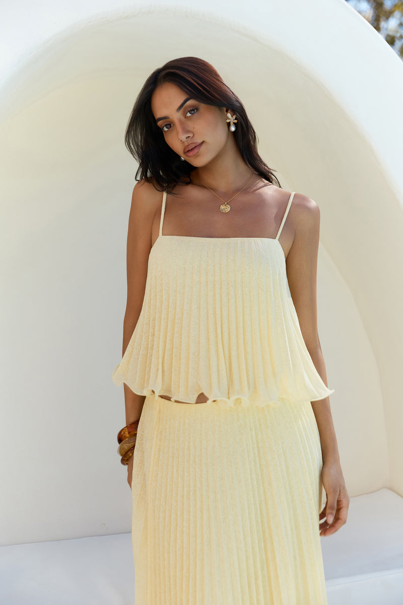 Basking Sunshine Crop Top Yellow | Fortunate One