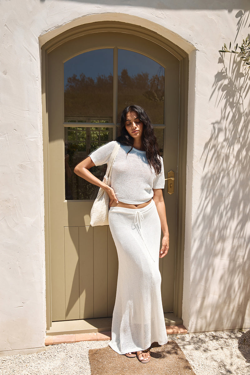Safe Haven Knit Top White | Fortunate One