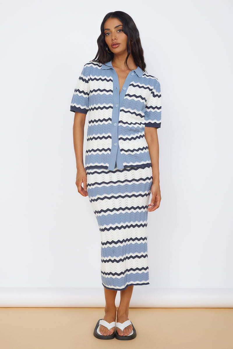 SEVEN WONDERS Caprice Midi Skirt Steel | Fortunate One