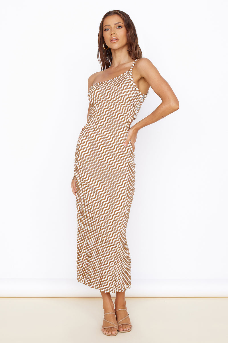 Roll The Dice Maxi Dress Brown | Fortunate One
