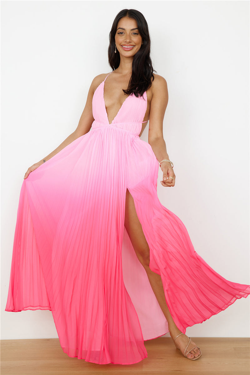 HELLO MOLLY Love Letter To You Maxi Dress Pink | Fortunate One