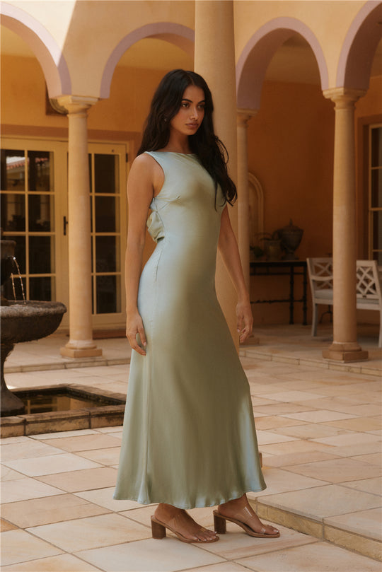 Isabel Carmona Midi Dress Sage Green | Fortunate One