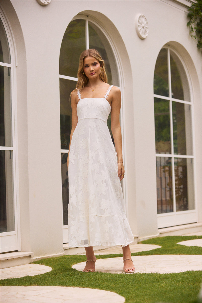 Garden Romance Midi Dress White | Fortunate One