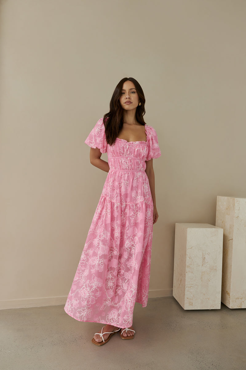 Step By Step Maxi Dress Pink | Fortunate One