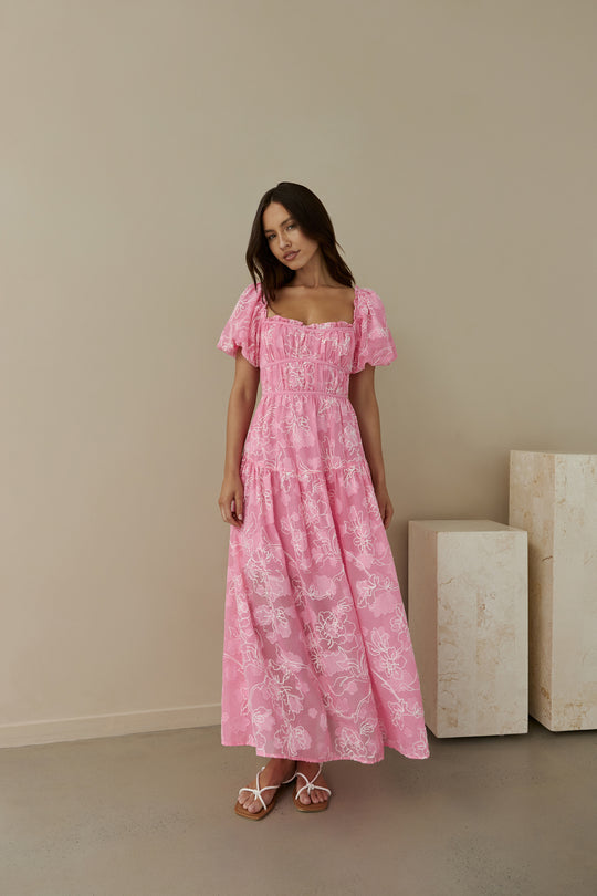 Step By Step Maxi Dress Pink | Fortunate One