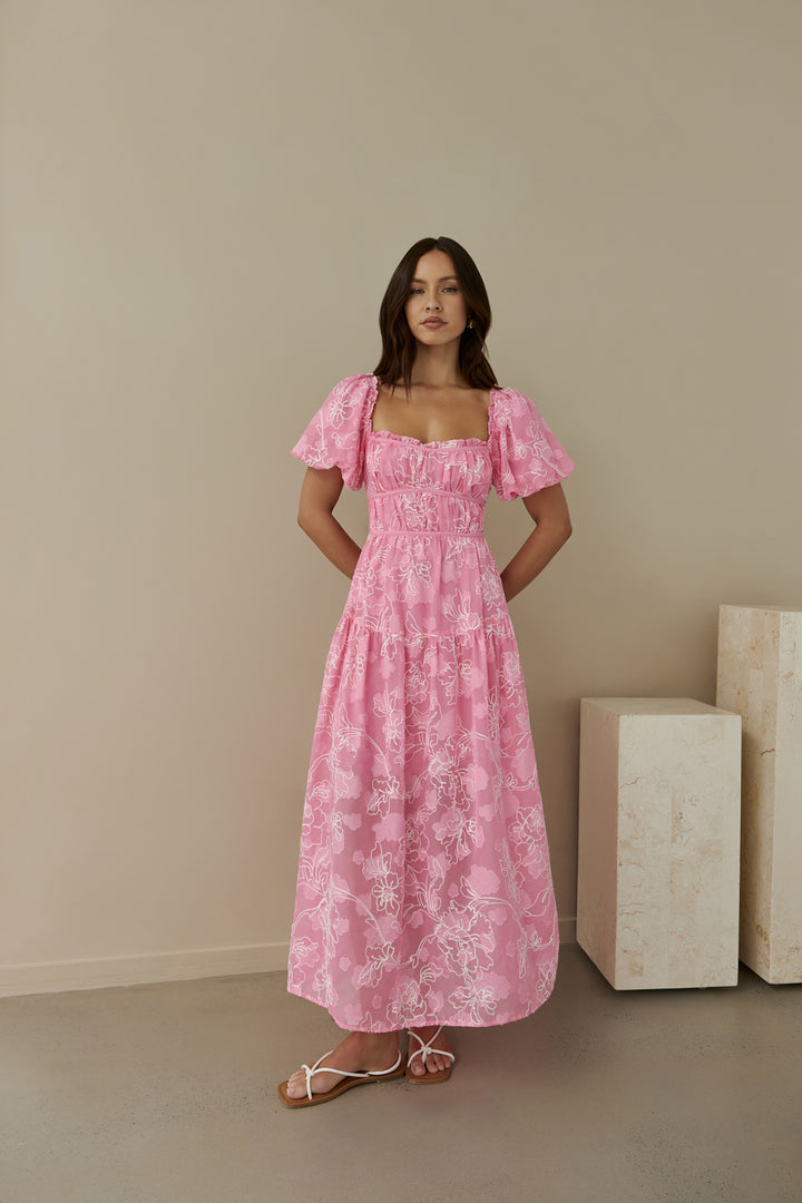 Step By Step Maxi Dress Pink | Fortunate One