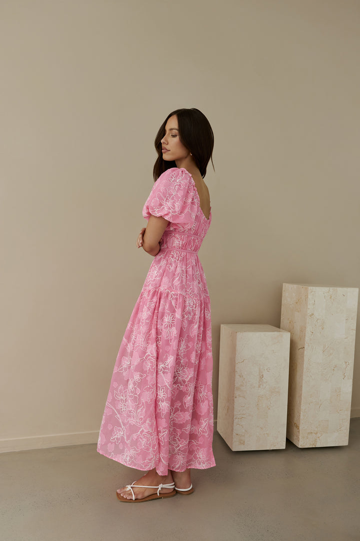 Step By Step Maxi Dress Pink | Fortunate One