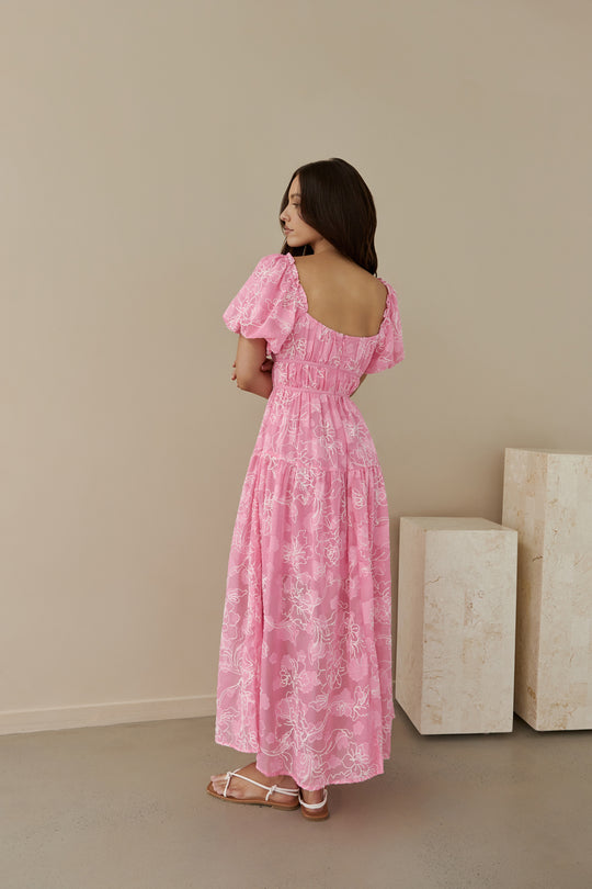 Step By Step Maxi Dress Pink | Fortunate One