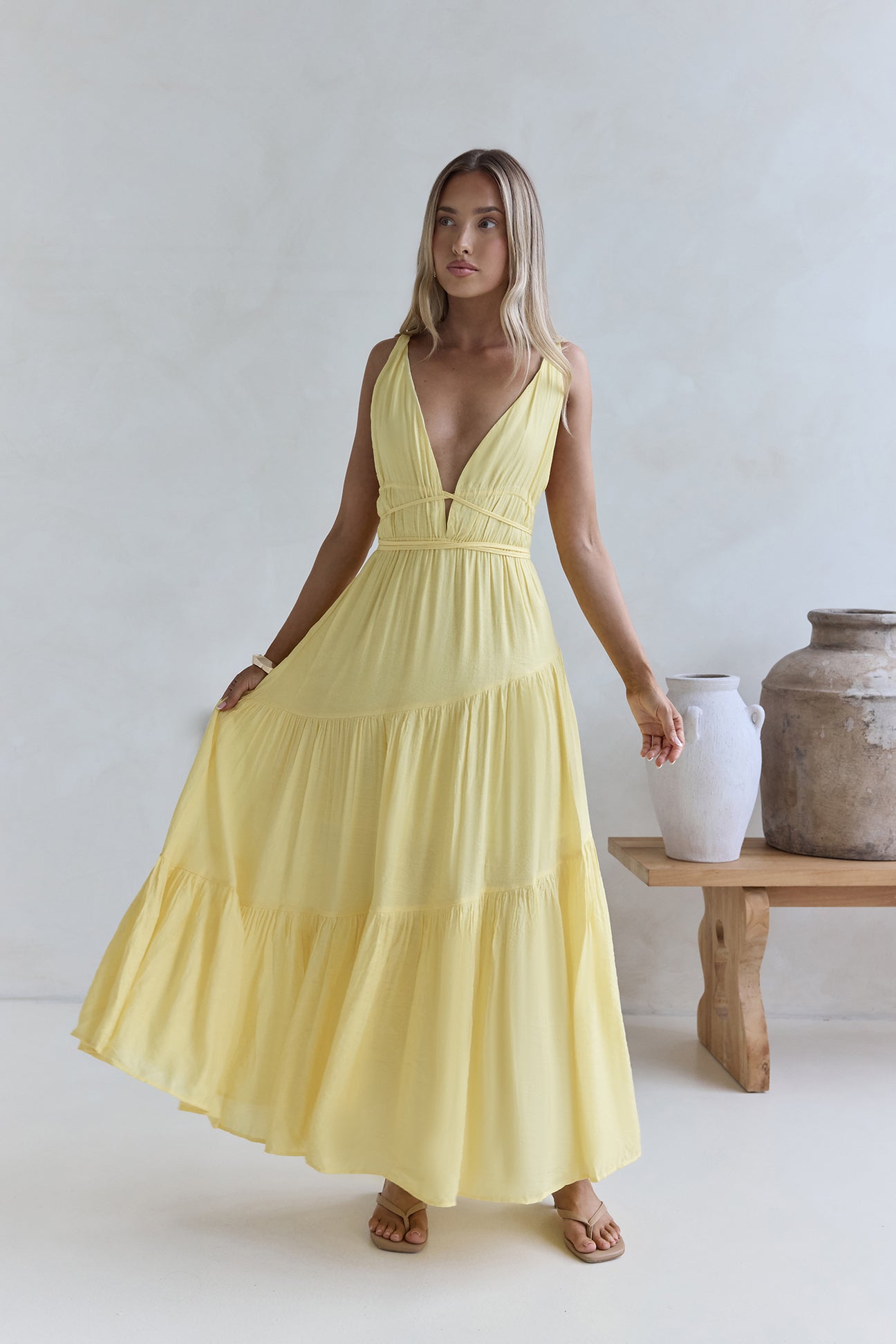 Pure Delights Maxi Dress Yellow | Fortunate One