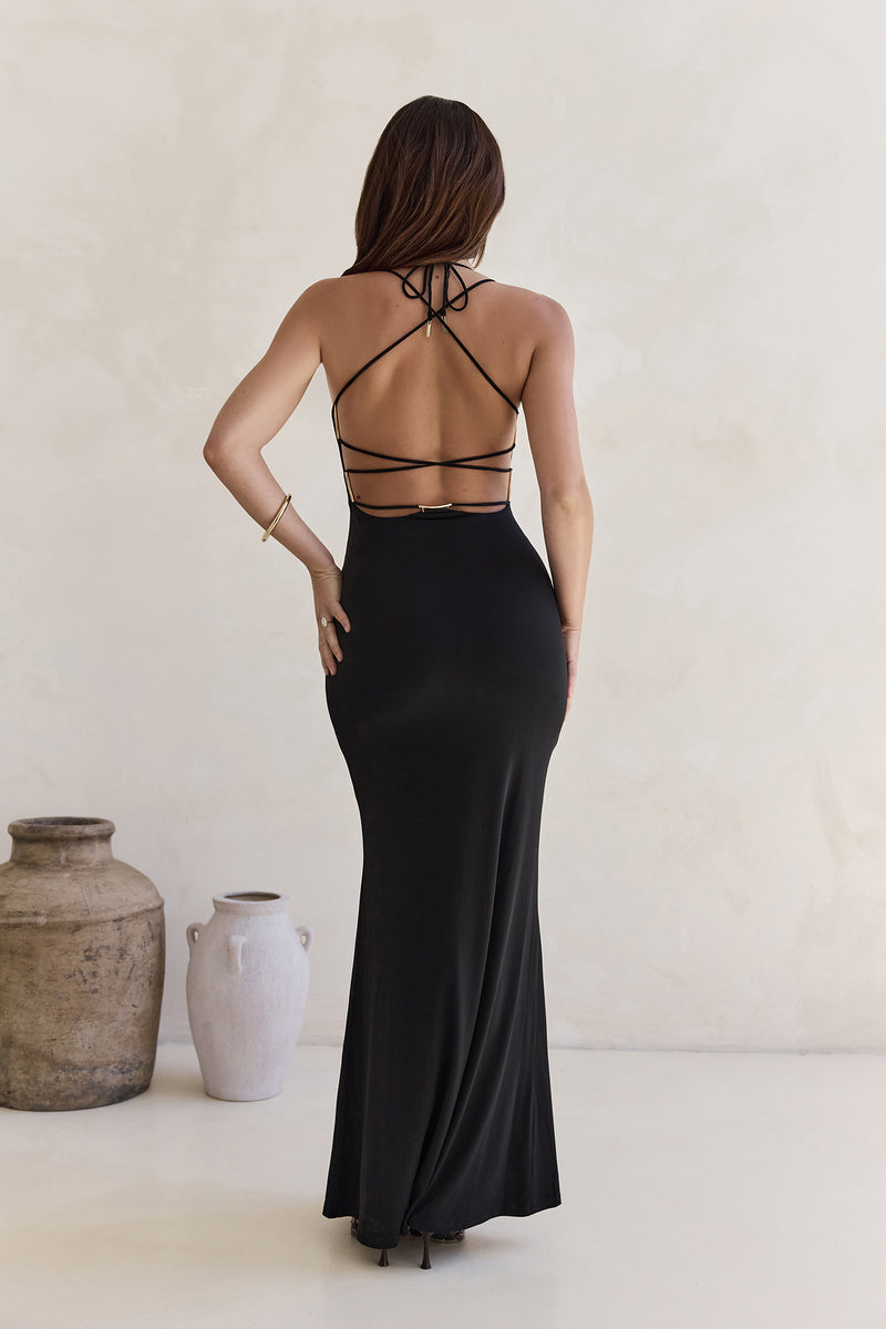 Queen Of Influence Maxi Dress Black | Fortunate One