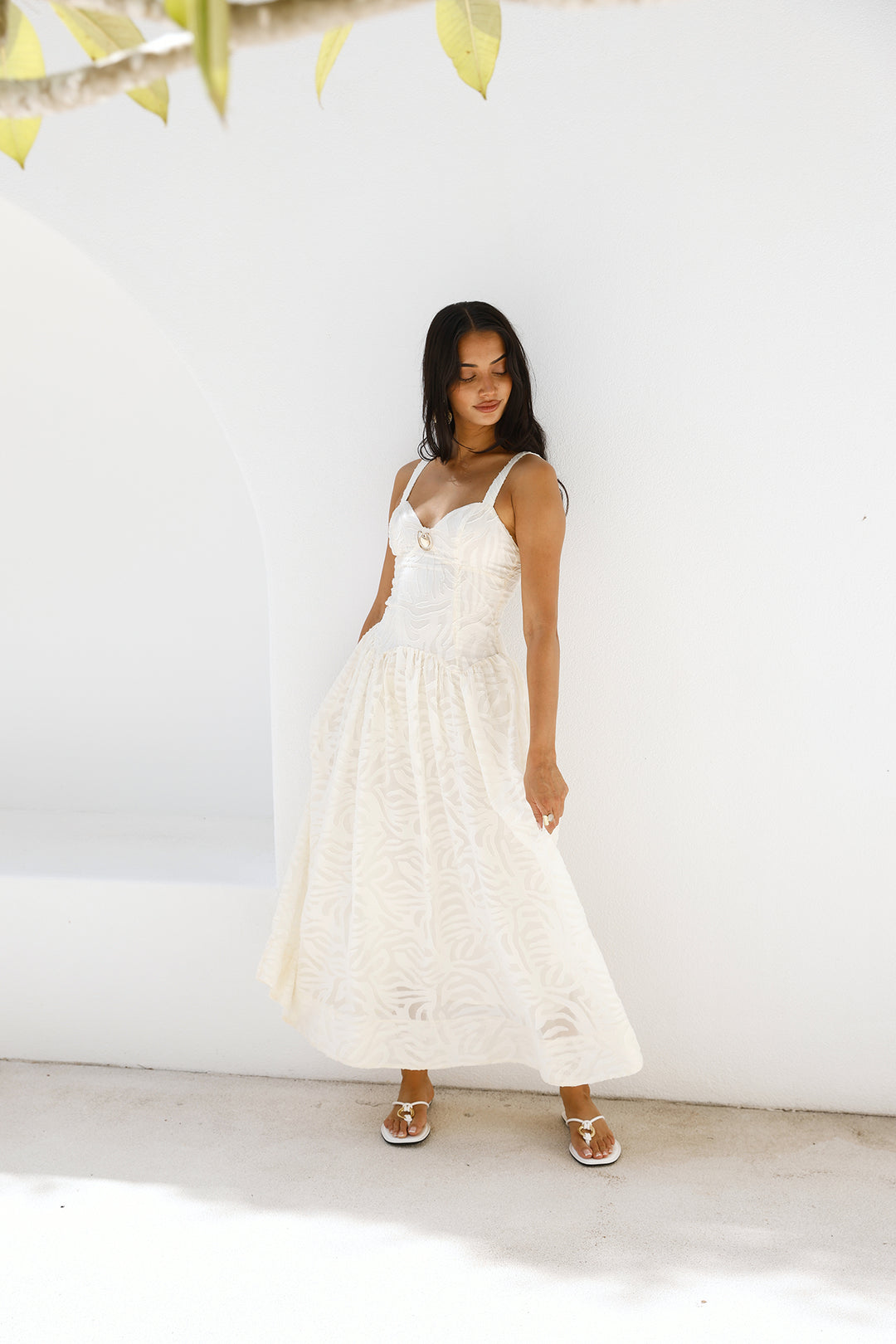 Enchanted Mist Maxi Dress Cream | Fortunate One