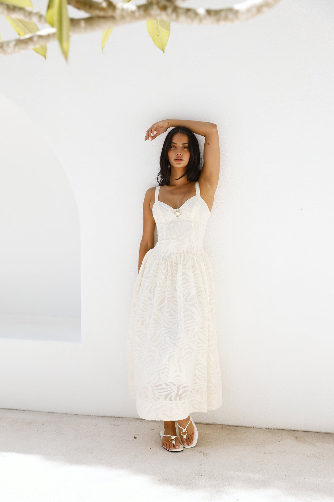 Enchanted Mist Maxi Dress Cream | Fortunate One