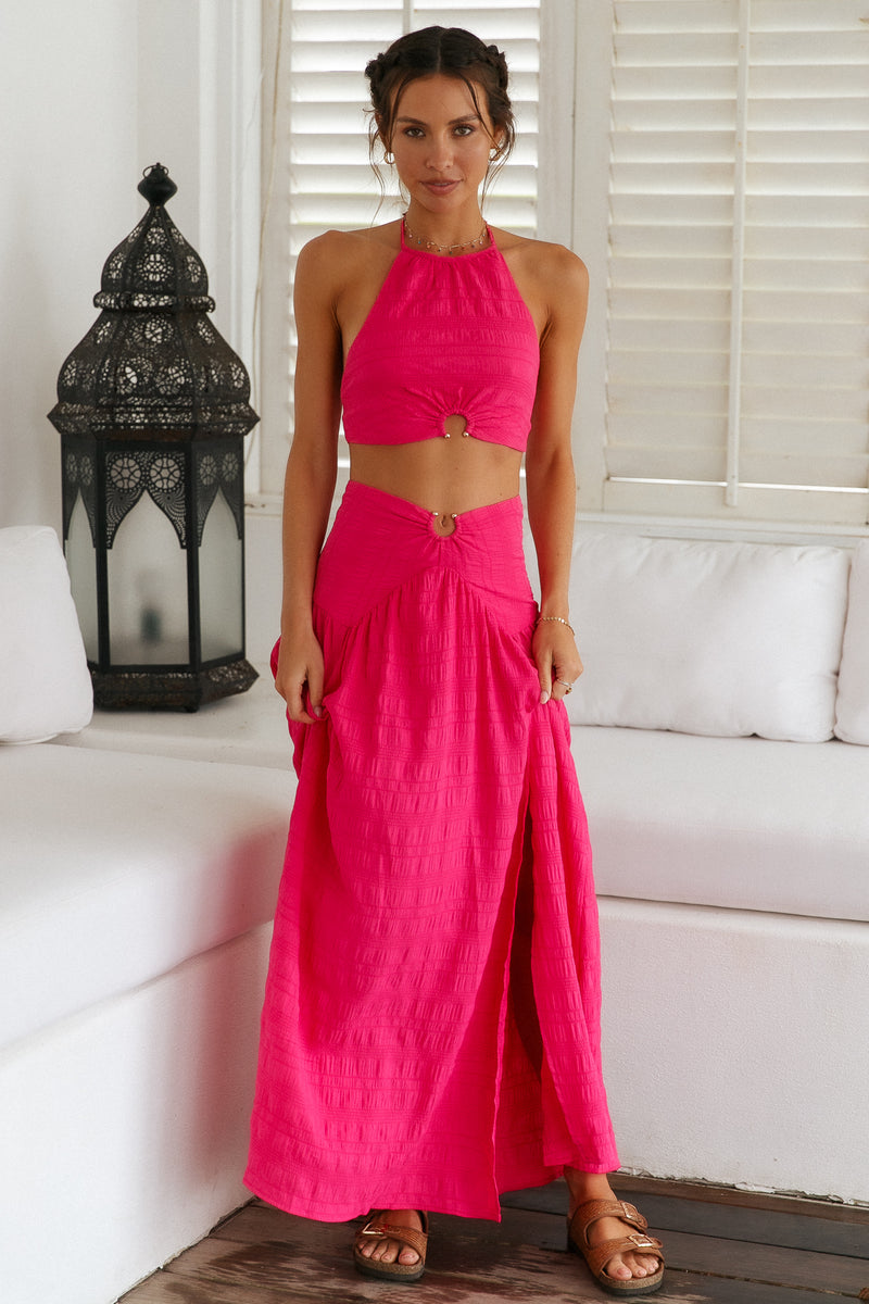 Lemon Tree Maxi Skirt Pink | Fortunate One