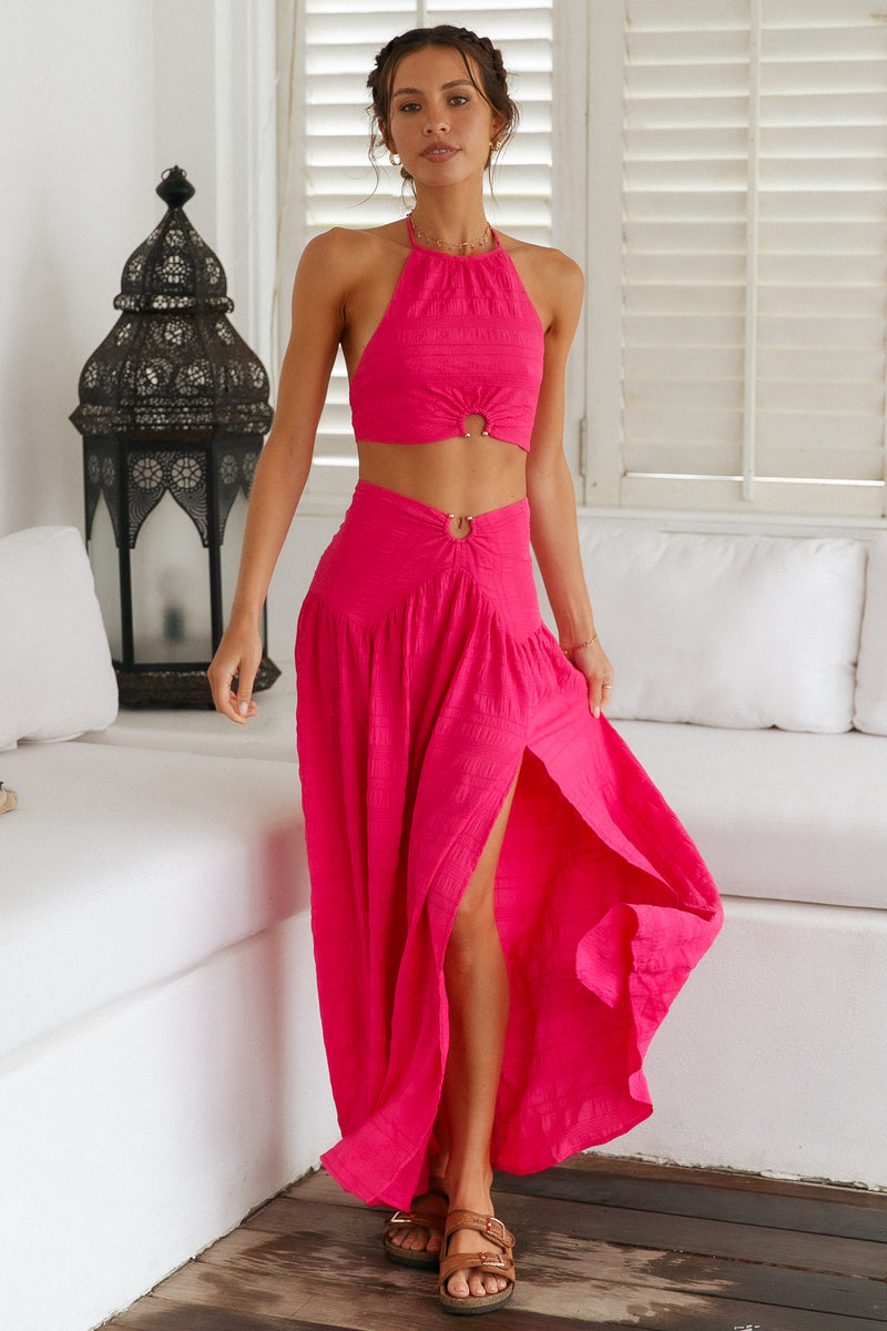 Lemon Tree Maxi Skirt Pink | Fortunate One