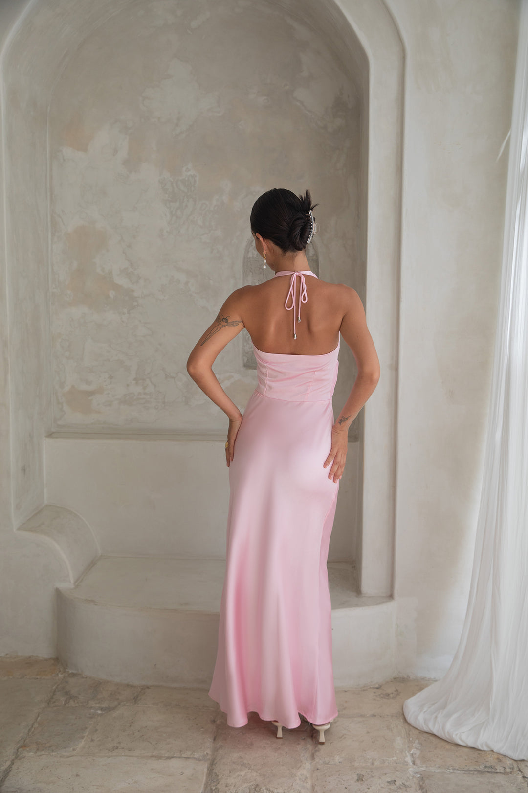 Destinations Halter Maxi Dress Pink | Fortunate One