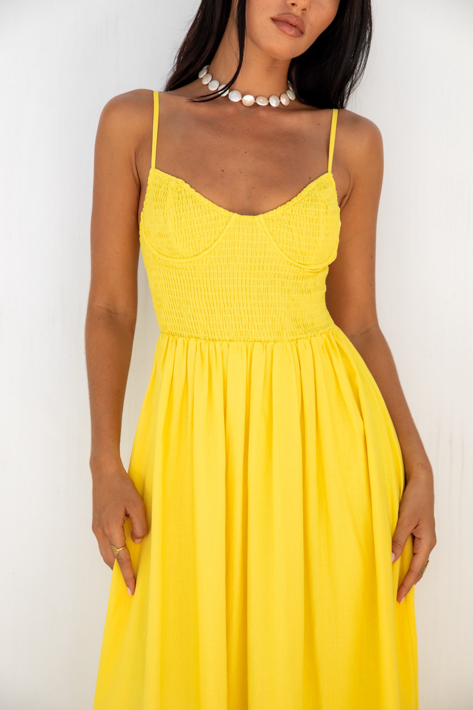 FORTUNATE ONE Blushing Lovers Maxi Dress Yellow | Fortunate One