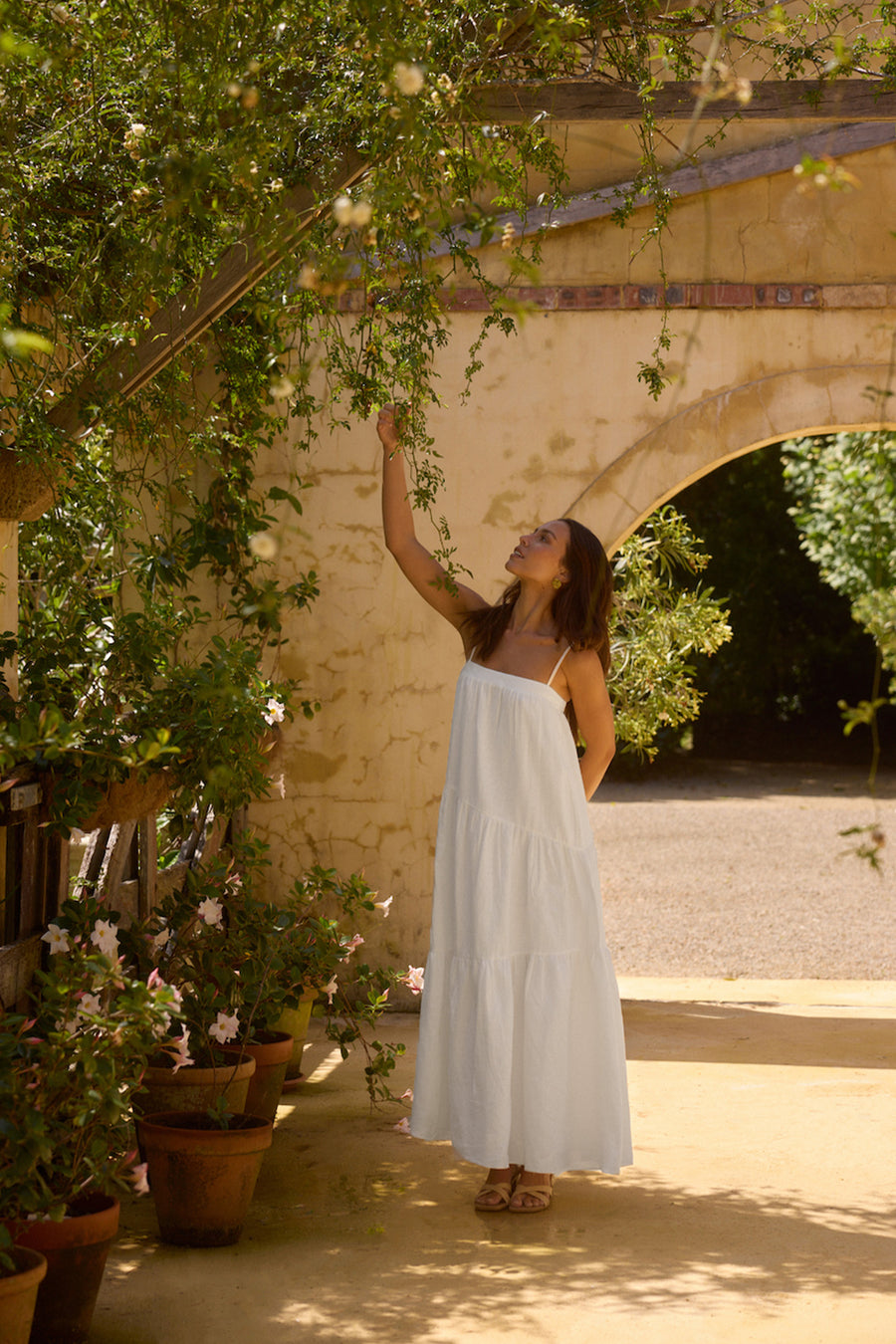 Liliana 100% Linen Maxi Dress White | Fortunate One