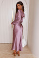 Forget Me Not Satin Maxi Dress Purple | Fortunate One