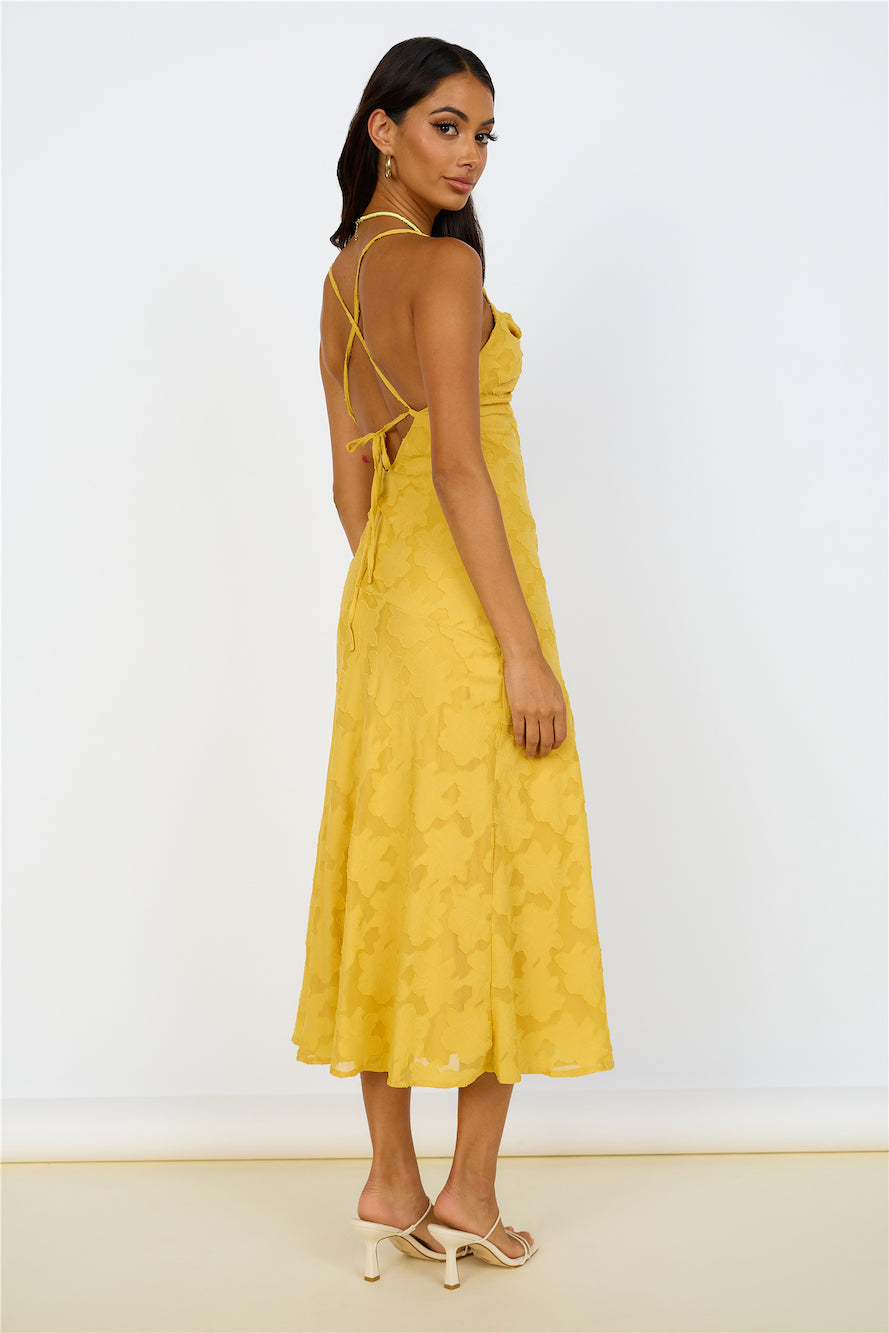 Story Of Songs Midi Dress Yellow | Fortunate One
