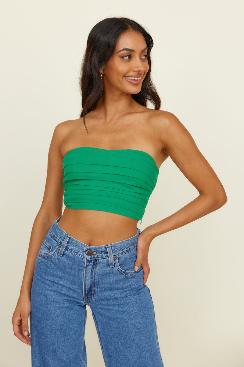 All Along Crop Top Green | Fortunate One