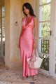 Bewitched Satin Maxi Dress Pink | Fortunate One