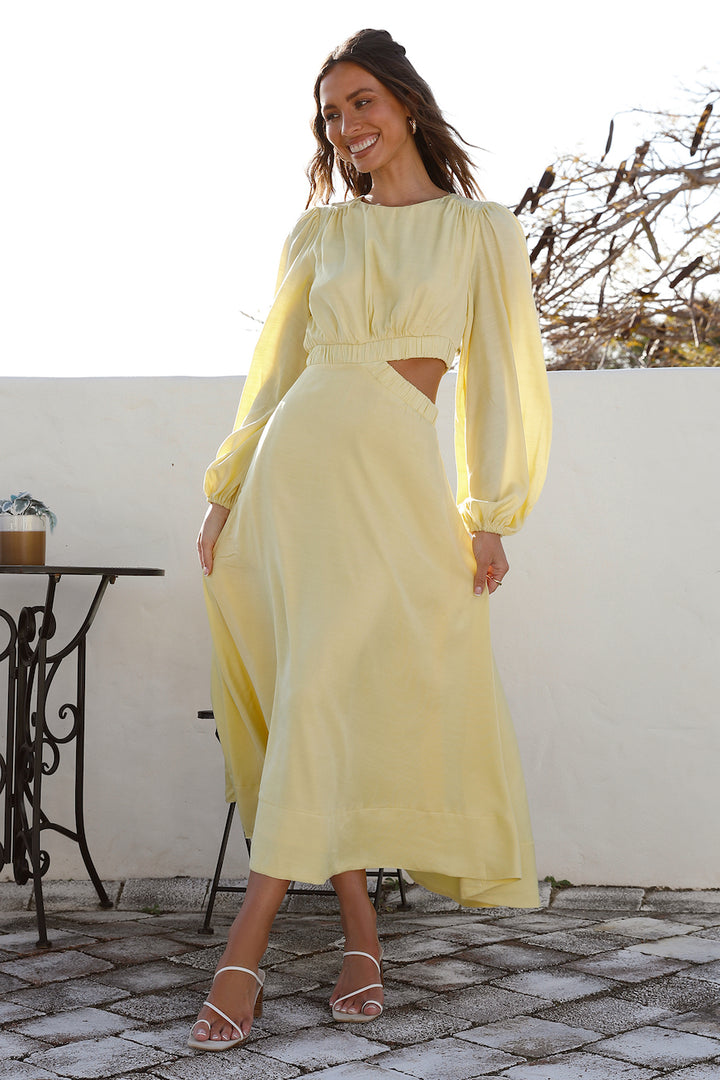 Miles Apart Maxi Dress Yellow | Fortunate One
