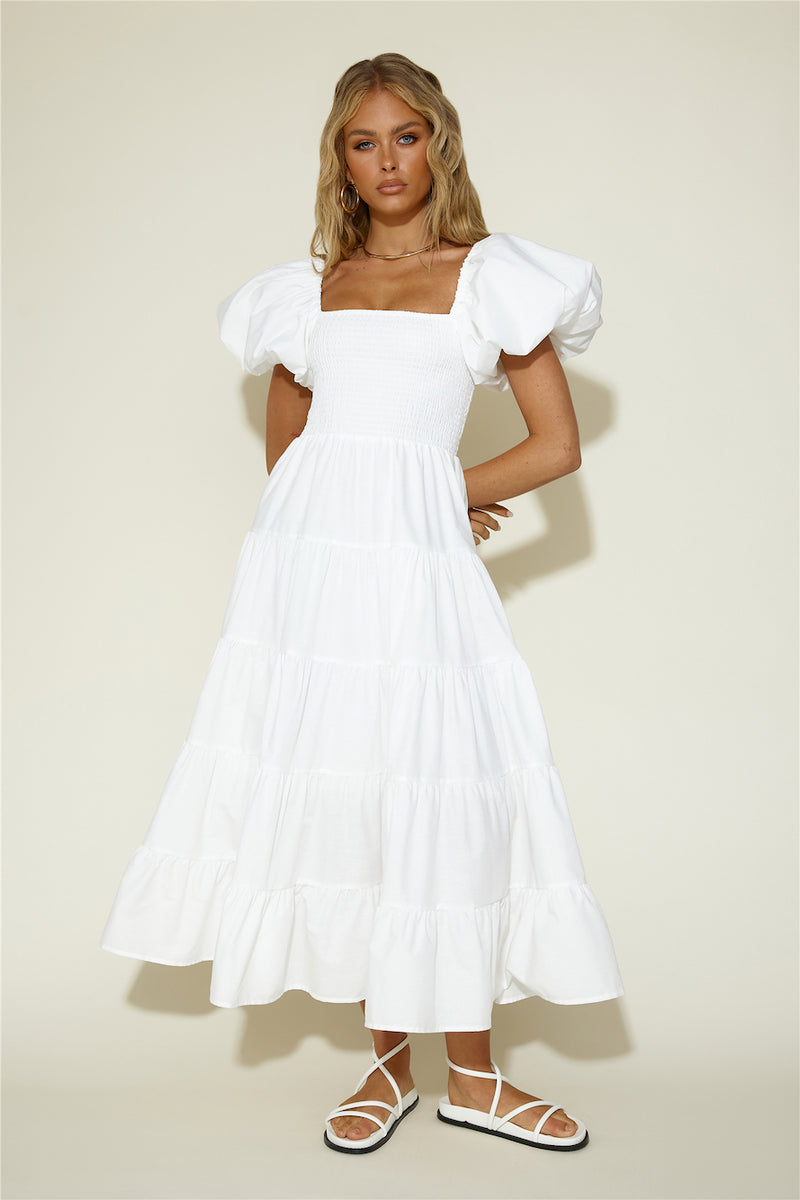 Adela Maxi Dress White | Fortunate One