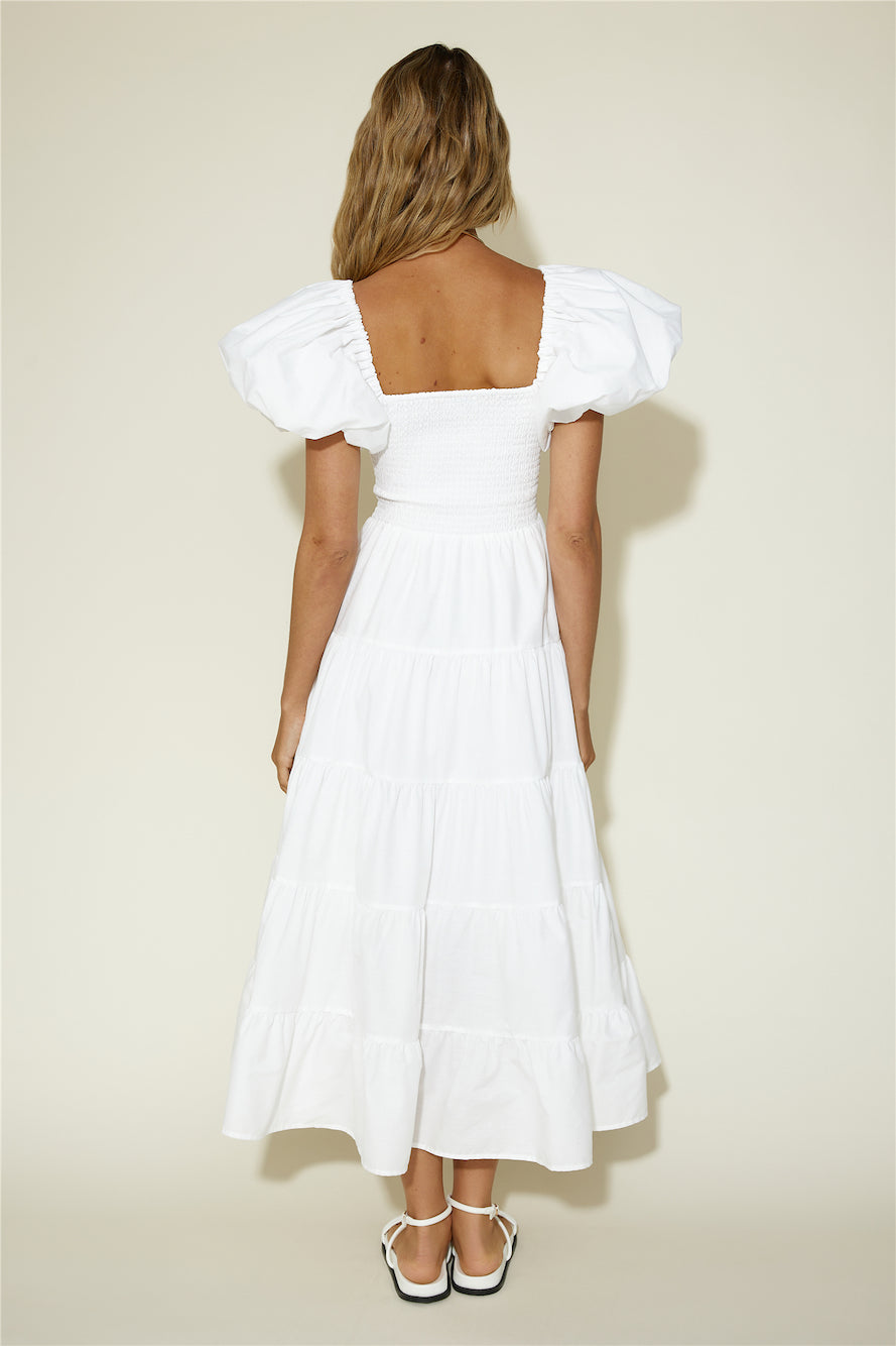 Adela Maxi Dress White – Fortunate One