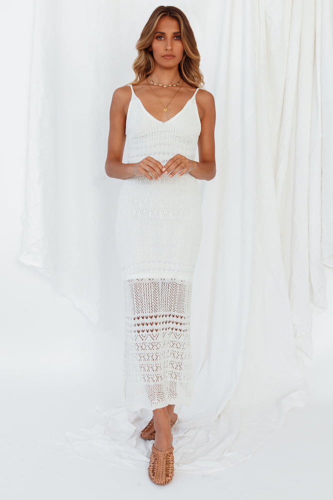 Touch My Soul Midi Dress Ivory | Fortunate One